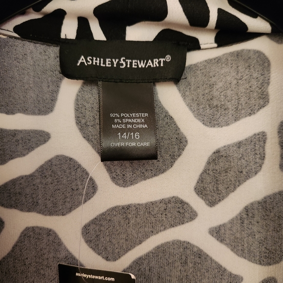 Ashley Stewart | Tops | Ashley Stewart Animal Ruched Sleeve Plus Size ...